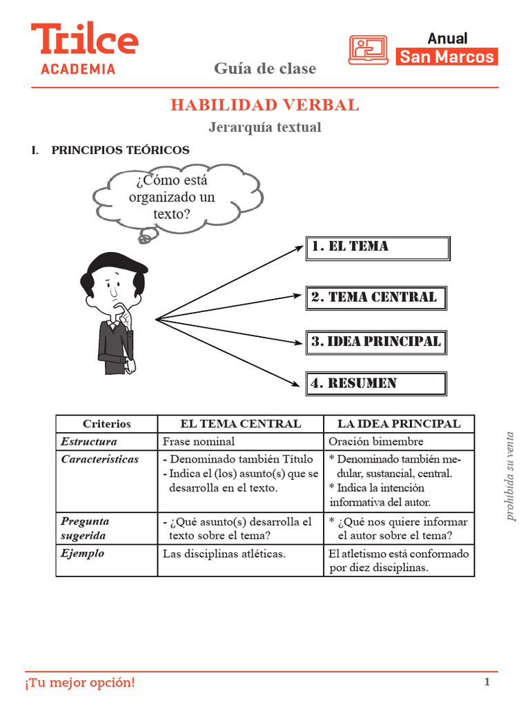Anual SM - Guía de Clase 3 - Jerarquía Textual | PDF
