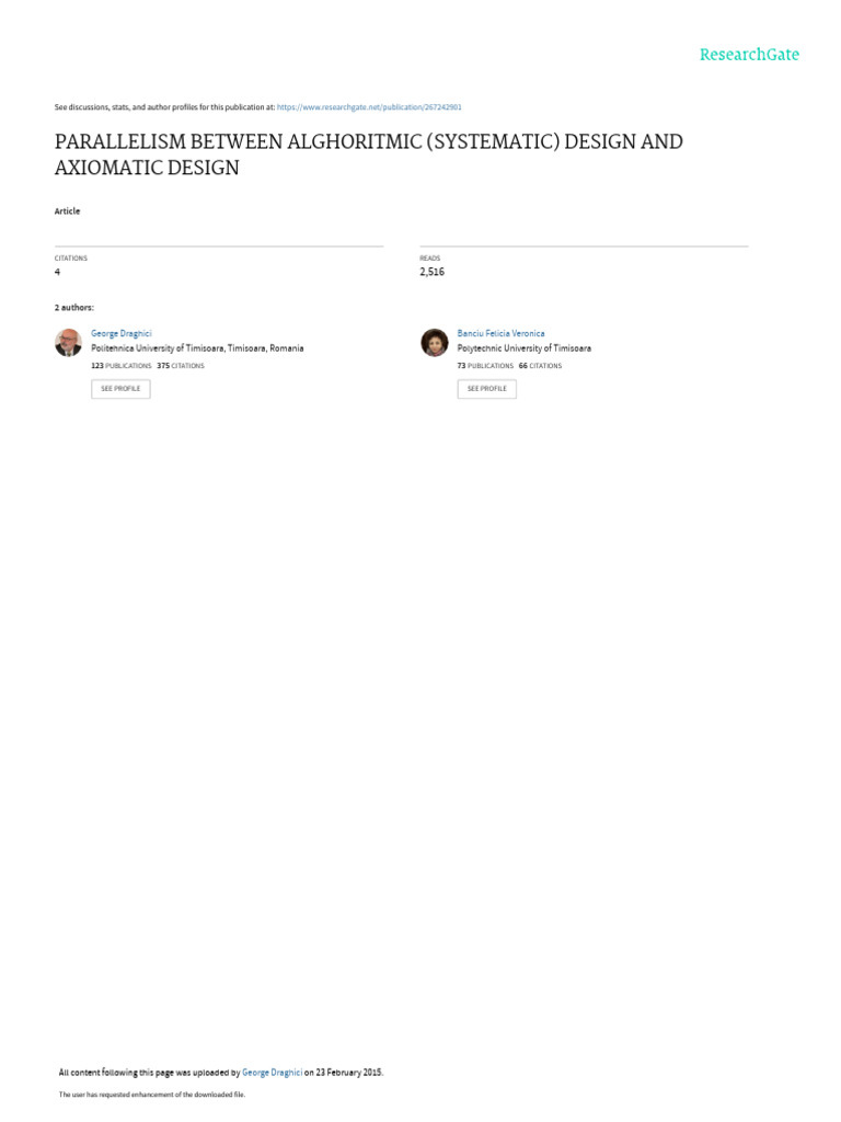 Parallelism Between Alghoritmic Systematic Design | PDF | Conceptual ...