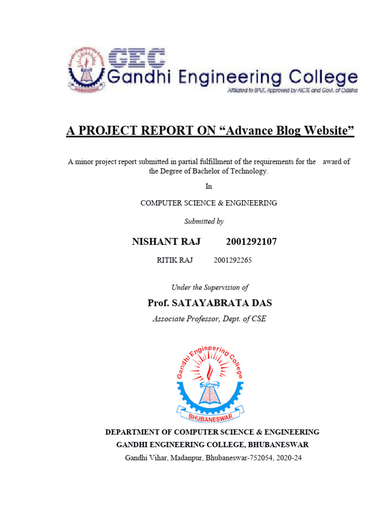 GROUP-Minor Project Report 2023-24 (NISHANT) New | PDF