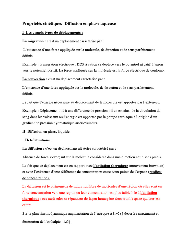 5 Cours 5 25 PDF | PDF | Membrane cellulaire | La diffusion