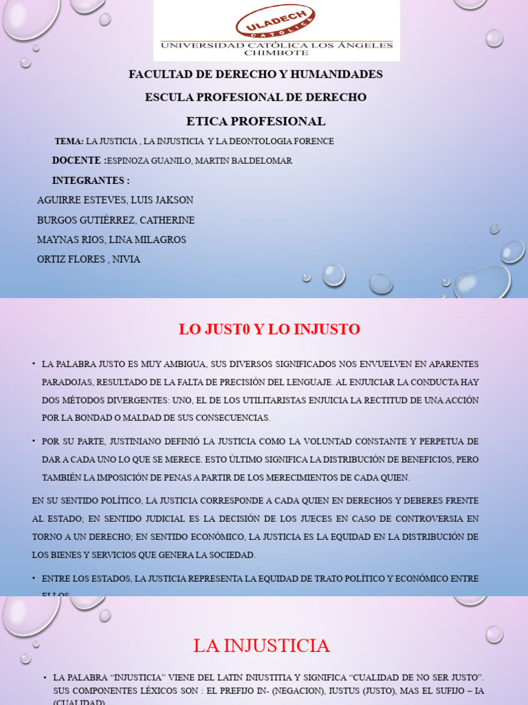 La Justicia, La Injusticia y La Deontologia Forence | PDF
