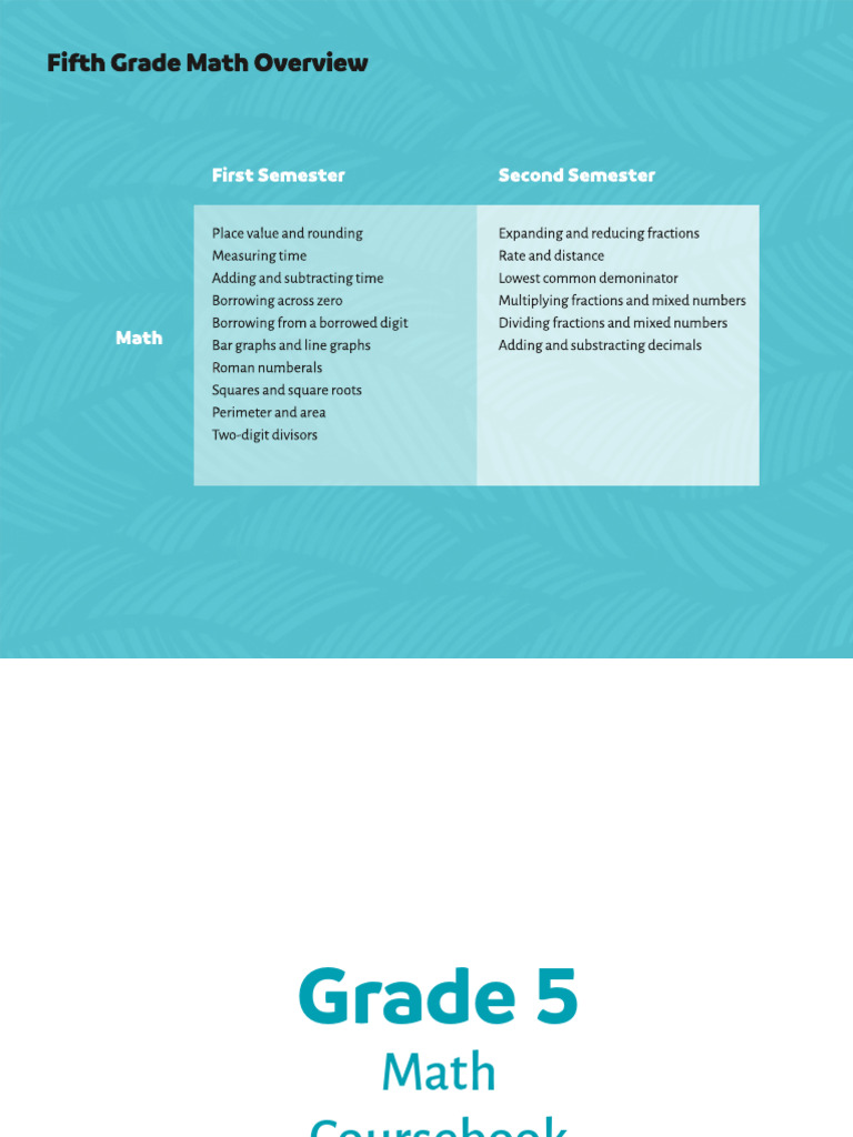 Grade 5 Math Coursebook Curriculum Sample July 2021 | PDF