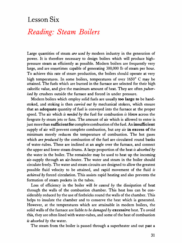 Lesson Six. Steam Boilers | PDF