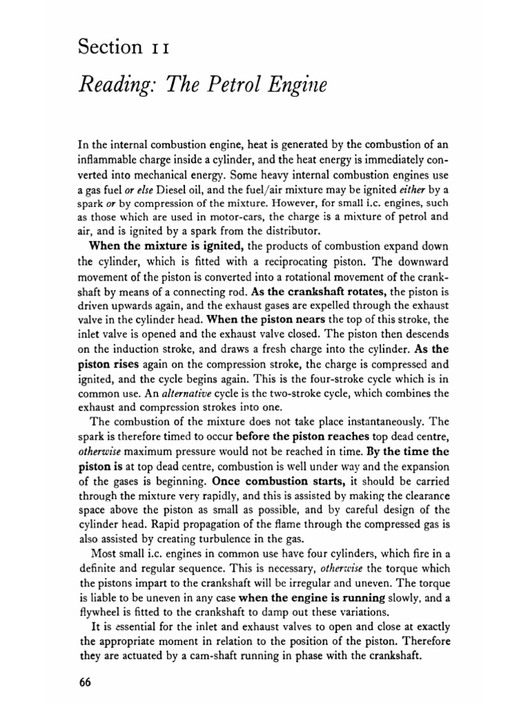 Lesson Eleven. Petrol Engine | PDF
