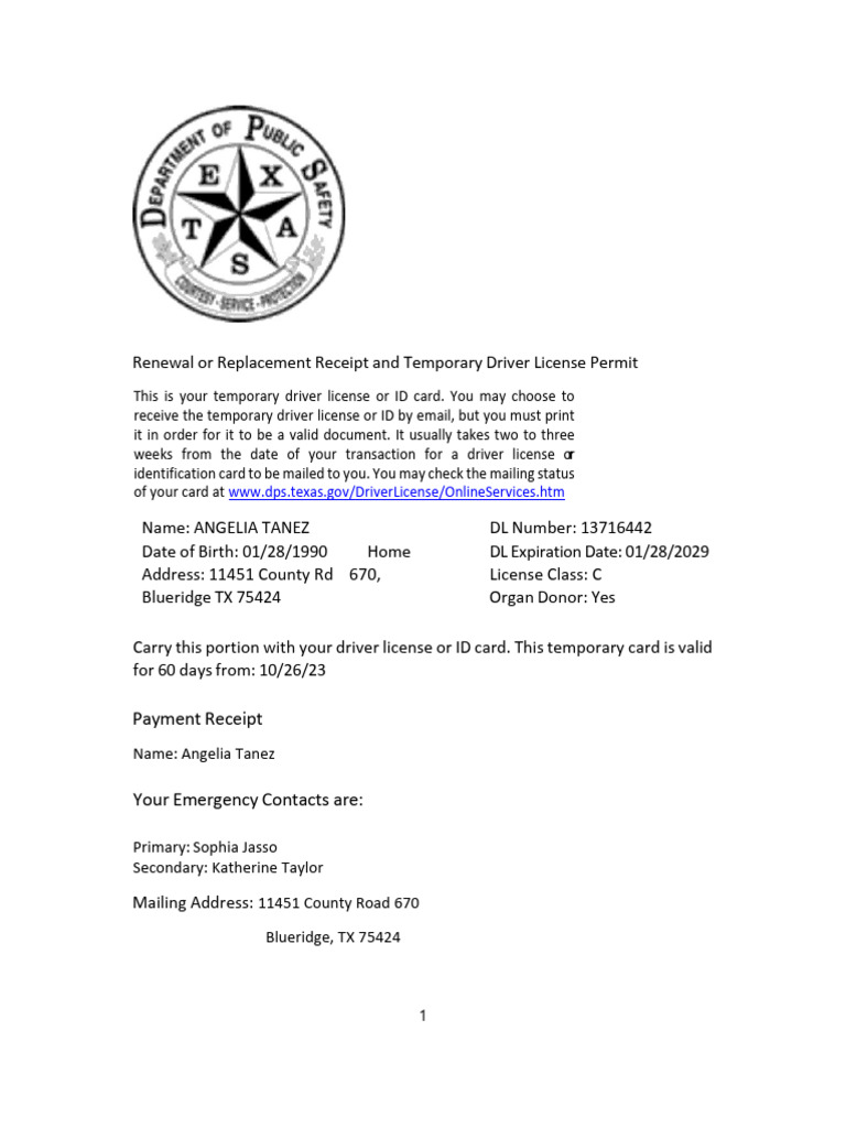 Temp Drivers License | PDF