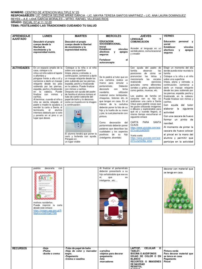 Actividades Navideñas y Socioemocionales | PDF