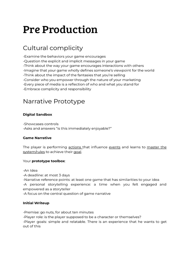 Game Design Bible: Pre-Production Guide | PDF | Space | Symbols