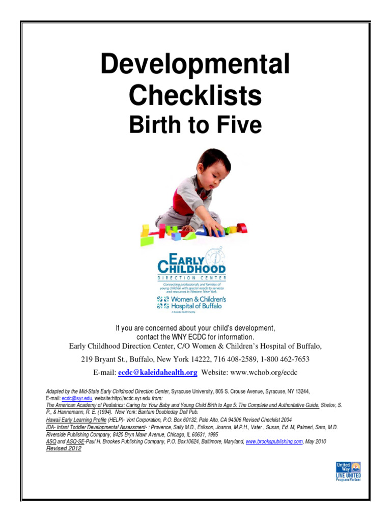 CDA Book Developmental-Checklists-Birth-to-5 | PDF | Child Development | Imitation