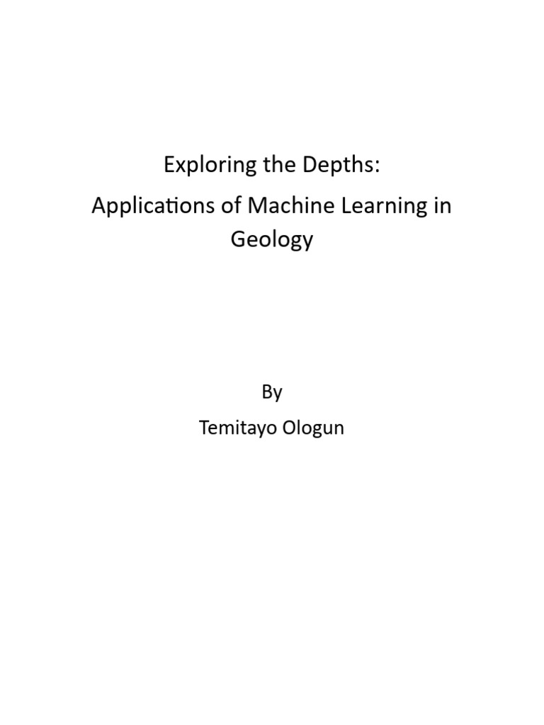 Applications of Machine Learning in Geology | PDF | Geology | Machine Learning