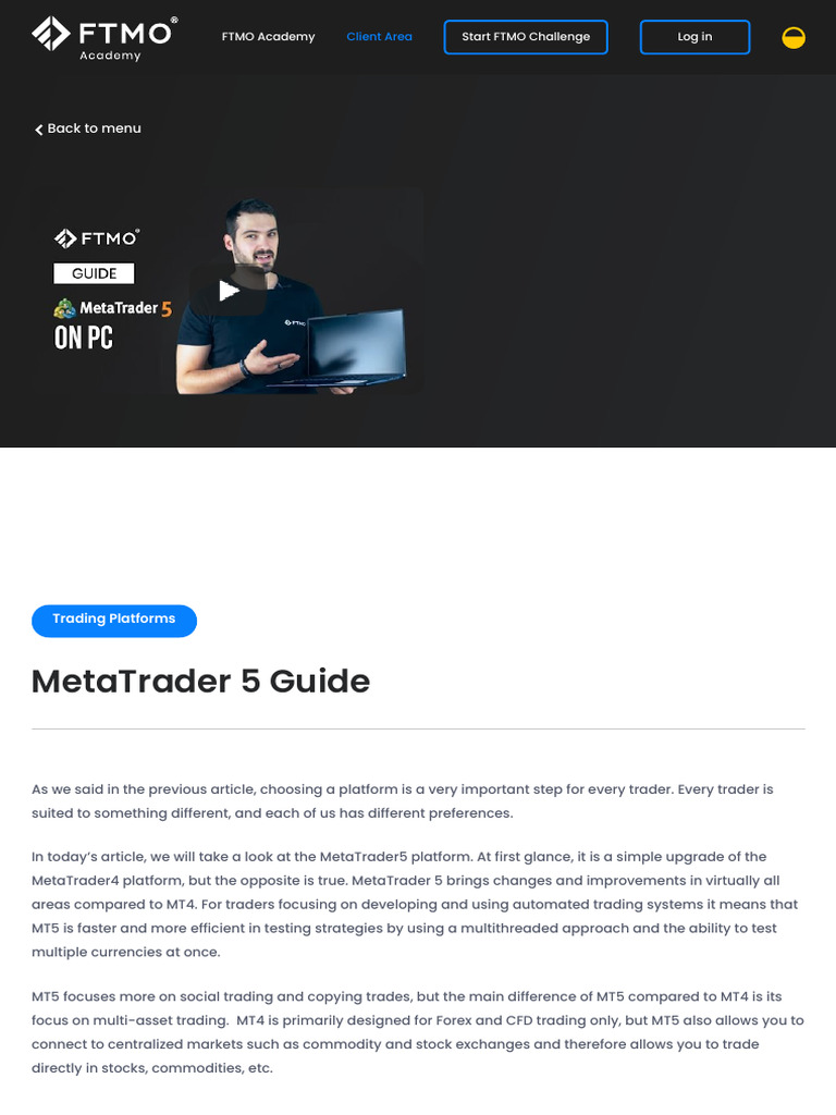 Metatrader 5 Guide | PDF | Order (Exchange) | Login
