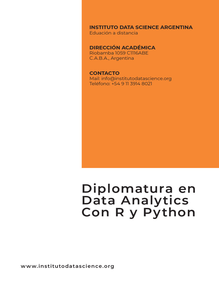 Brochure Diplomatura en Data Analytics Con R y Python 2 | PDF