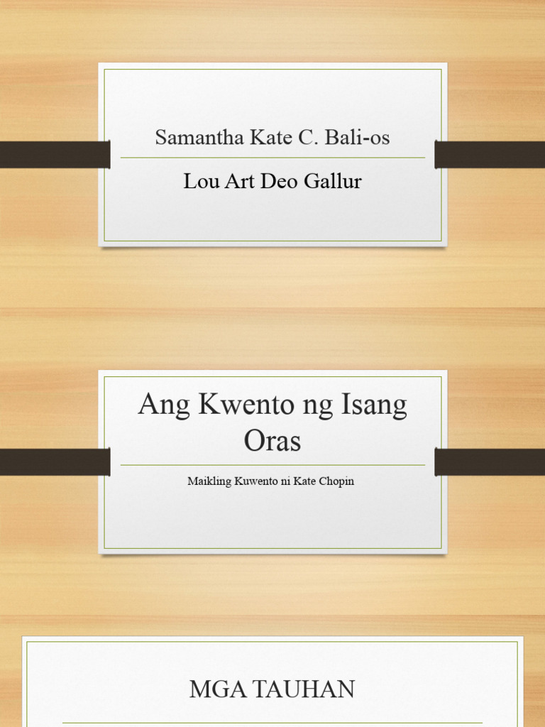 Ang Kwento NG Isang Oras | PDF