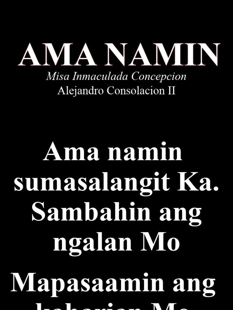 AMA NAMIN - Misa Inmaculada | PDF