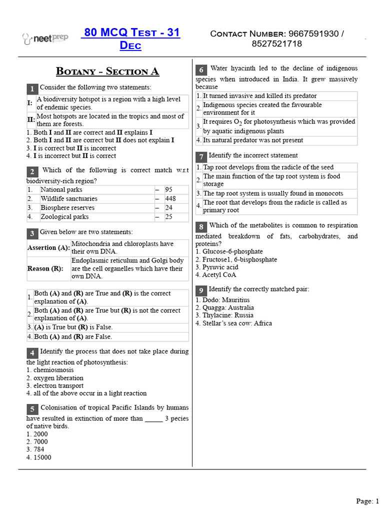 80 MCQ Test Mock Test | PDF | Recombinant Dna | Capacitor