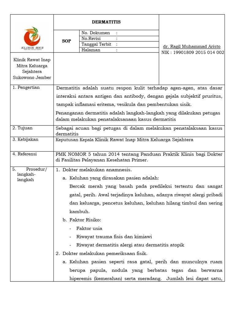 Sop Dermatitis | PDF