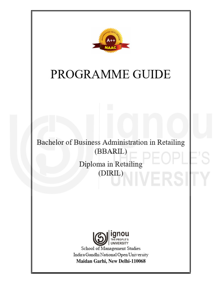 Programme Guide BBA in Retailing (BBARIL) | PDF