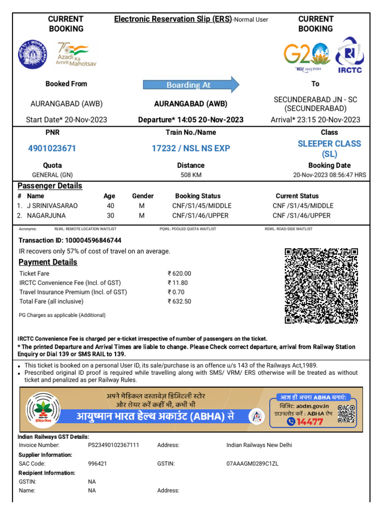 NSL NS EXP Sleeper Class (SL) | PDF