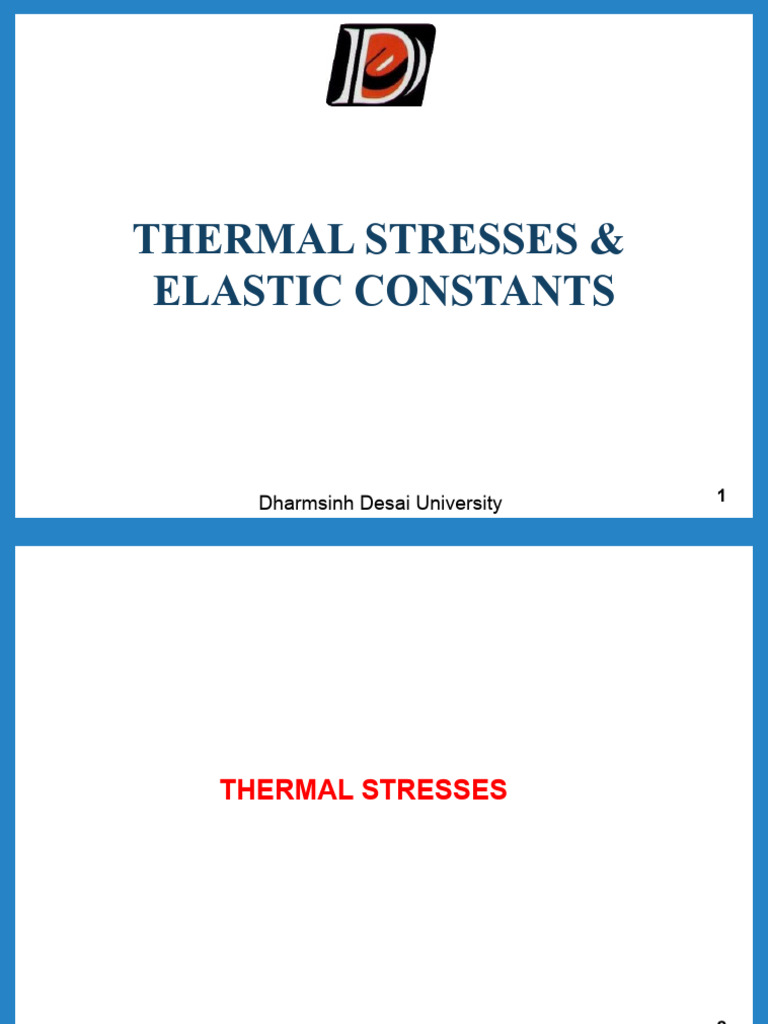 6.thermal Stresses and Elastic Constants | PDF | Thermal Expansion ...