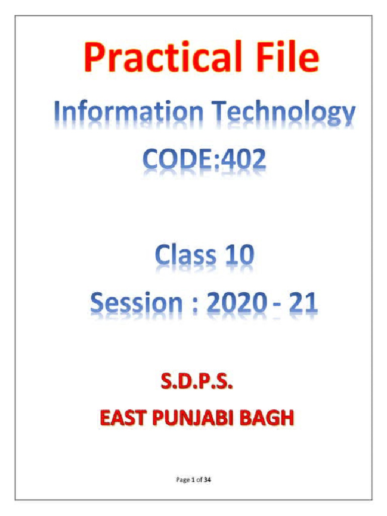 Class 10 It Practical Filepdf | PDF