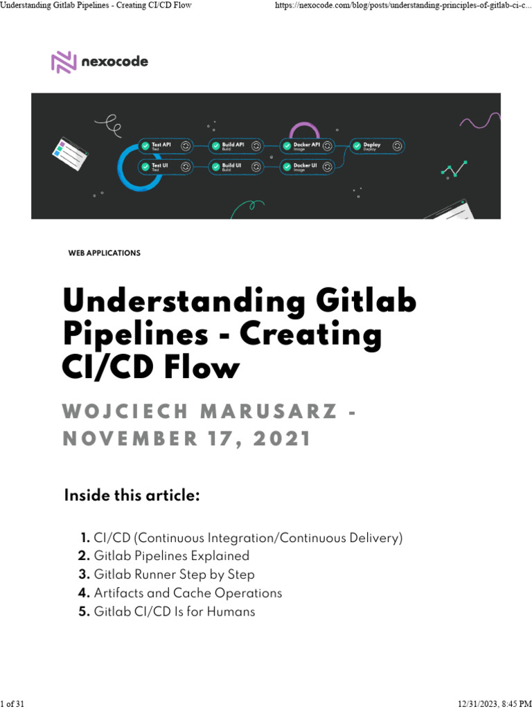 Understanding Gitlab Pipelines - Creating CI - CD Flow | PDF