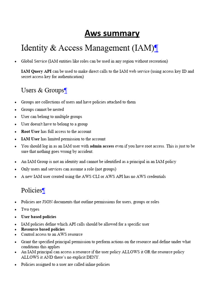 Aws Summary | PDF