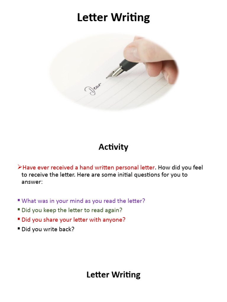 Letter Writing | PDF | Human Communication | Linguistics