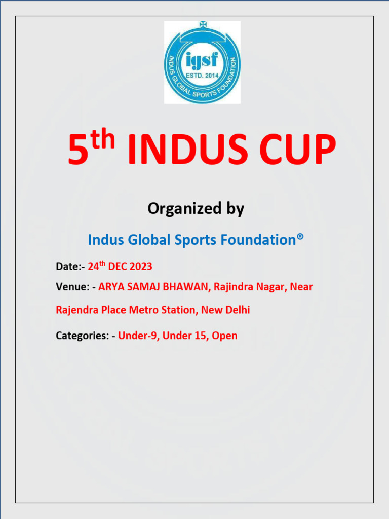 Revised Indus Cup | PDF