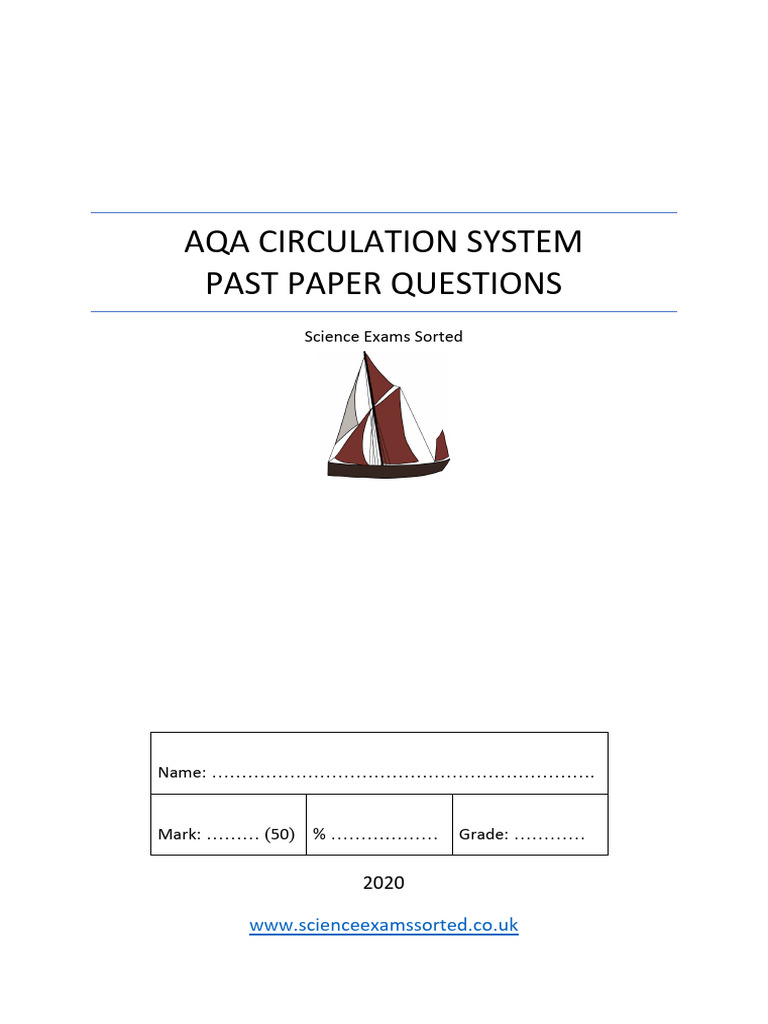 AQA Circulatory System Past Paper Questions | PDF | Heart | Blood