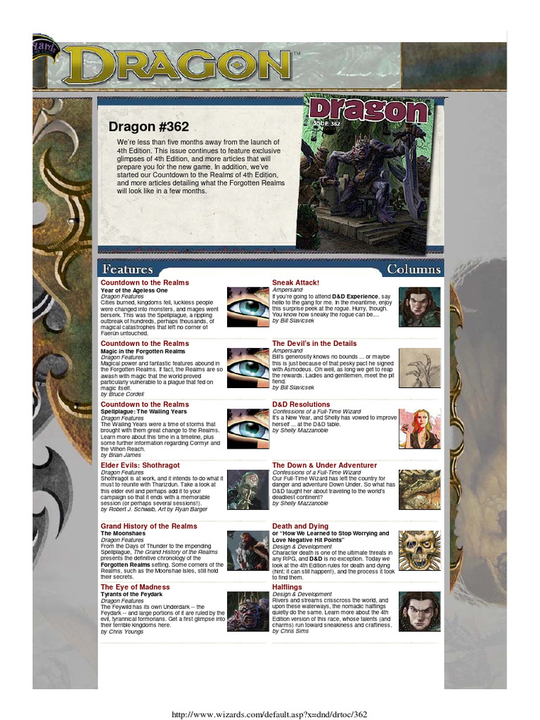 Dragon Magazine 362 (Unofficial Compilation) | PDF | Forgotten Realms ...