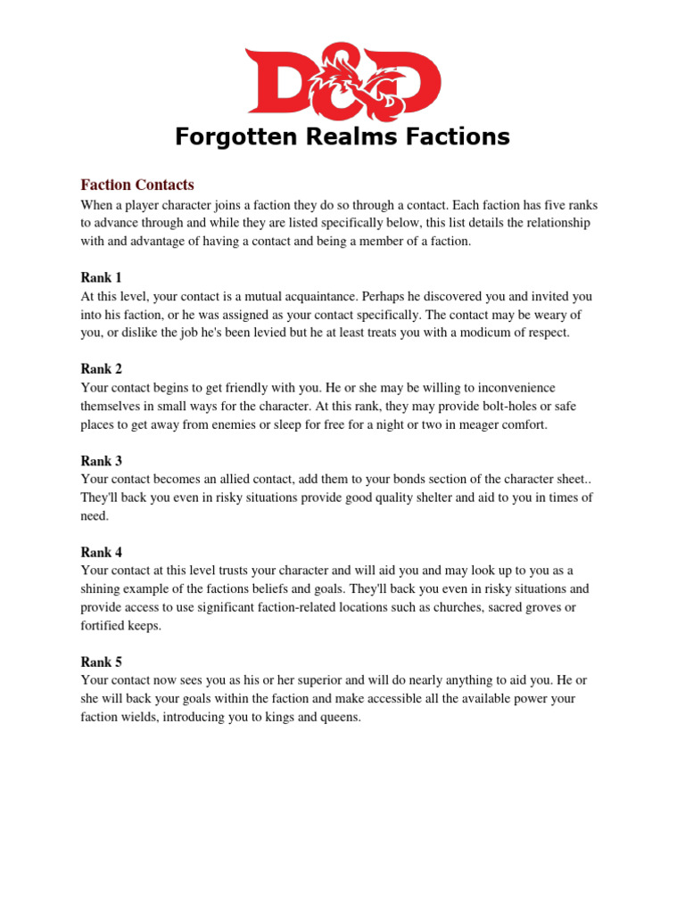 The Five Factions | PDF