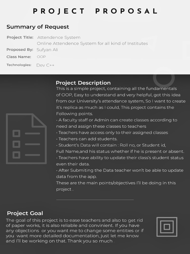Project Proposal OOP in C++ | PDF Project Proposal OOP in C++ | PDF