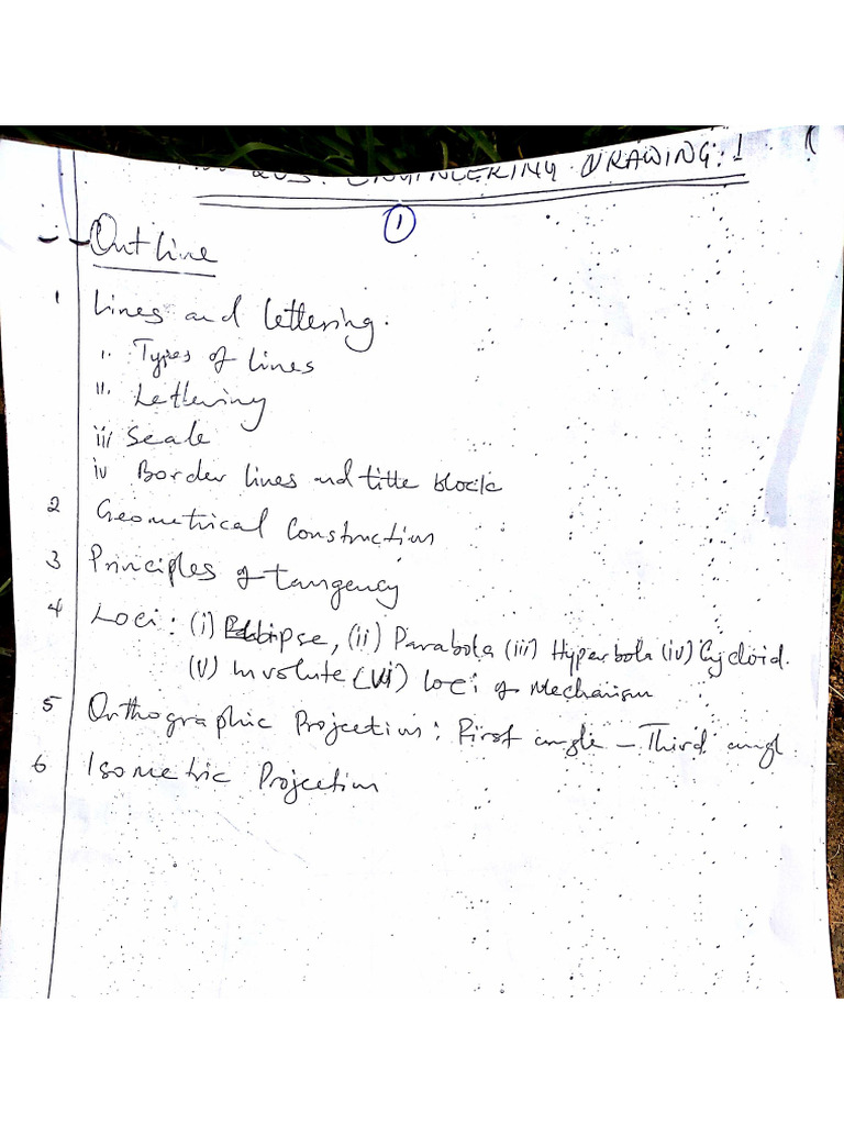 Mee 203 Engineering Drawing 1 | PDF