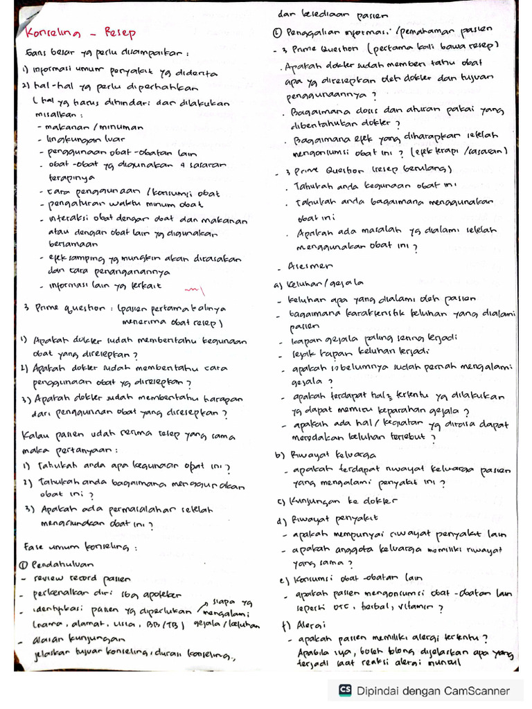 Catatan OSCE Apoteker | PDF