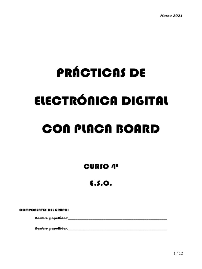Practicas - Electronica Digital | PDF | Diodo emisor de luz | Electrónica