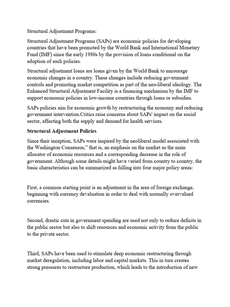 Structural Adjustment Programs OLD | PDF