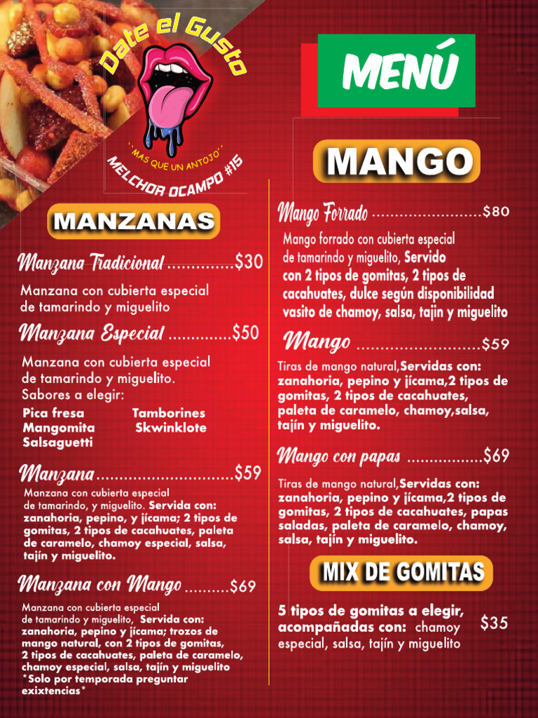 Menu Date Gusto | PDF
