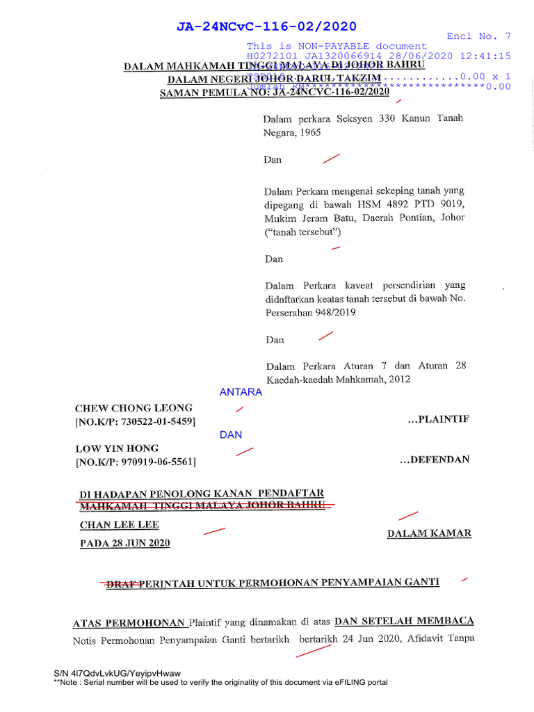 Draf Perintah Chew Chong Leong +@002 | PDF