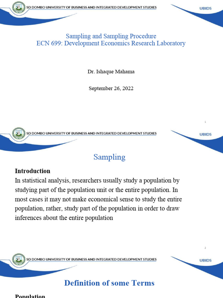 Sampling Lecture Slides | PDF