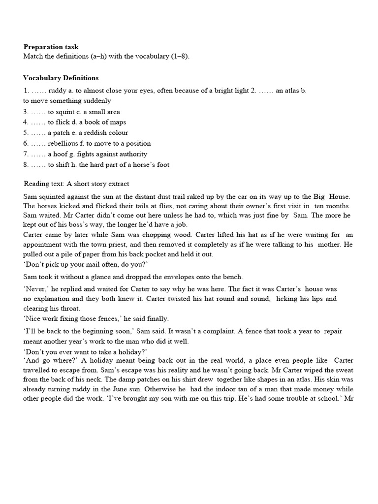 Reading B2 A Short Story Extract | PDF