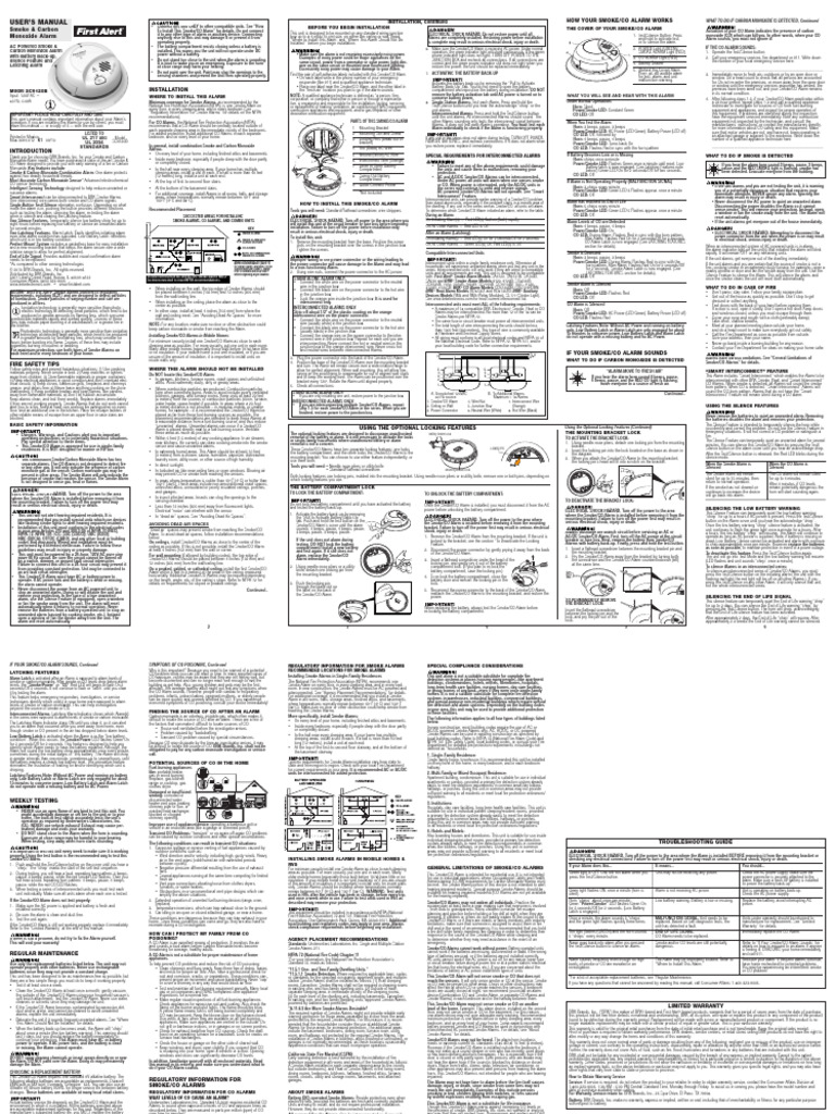 User'S Manual: UL 217 UL 2034 Standards | PDF | Manufactured Goods ...