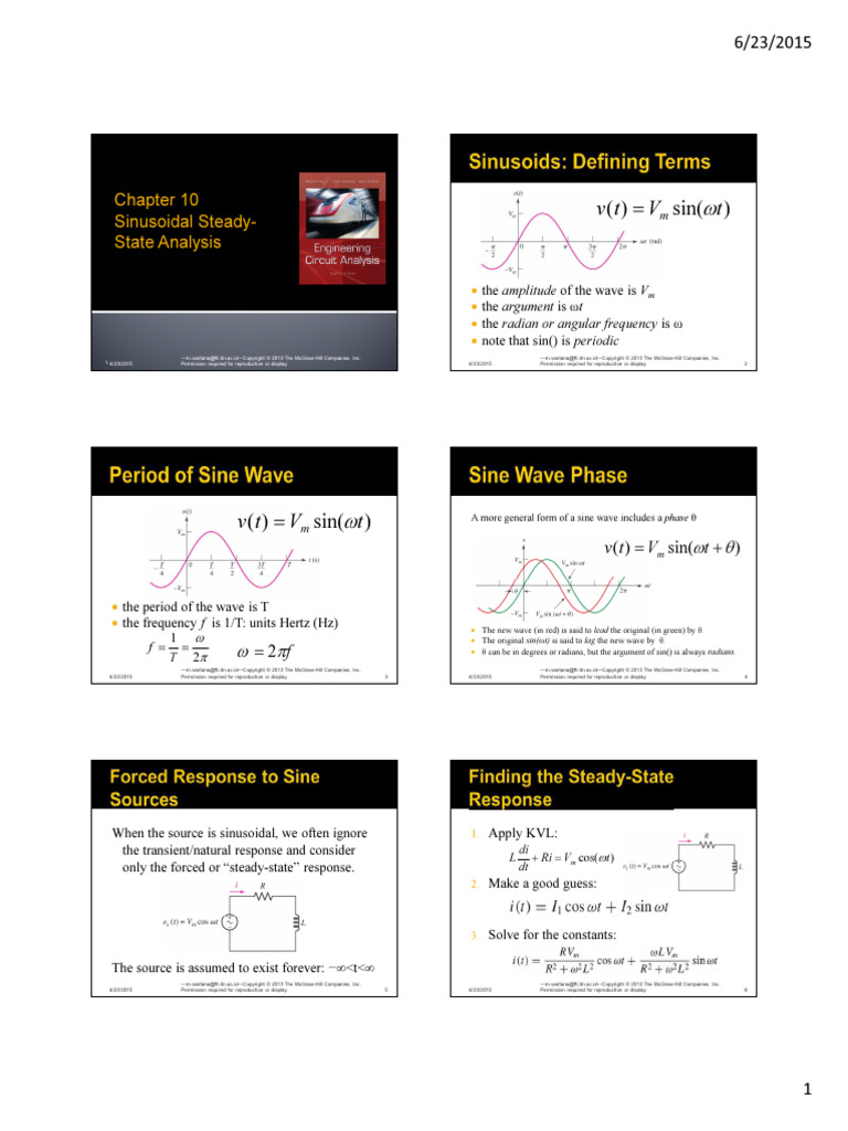 Ch10,11,12 Sinusoidal Steady-State Analysis | PDF
