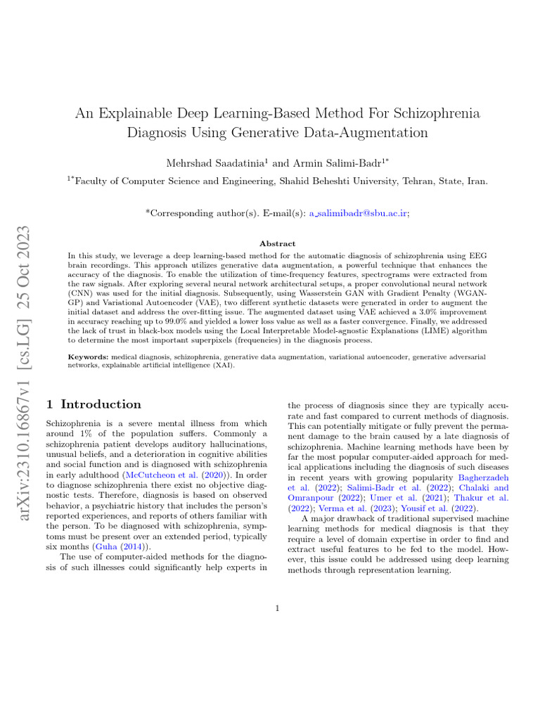 An Explainable Deep Learning-Based Method For Schizophrenia Diagnosis ... An Explainable Deep Learning-Based Method For Schizophrenia Diagnosis ...