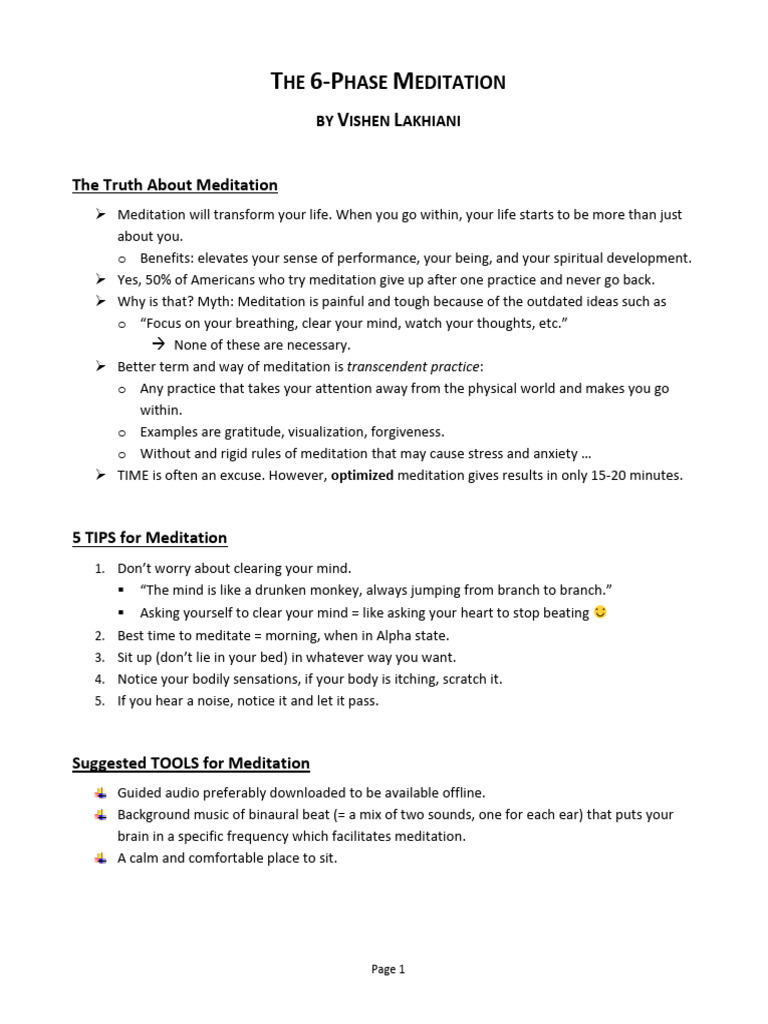 The 6-Phase Meditation Method | PDF | Career & Growth | Lifestyle