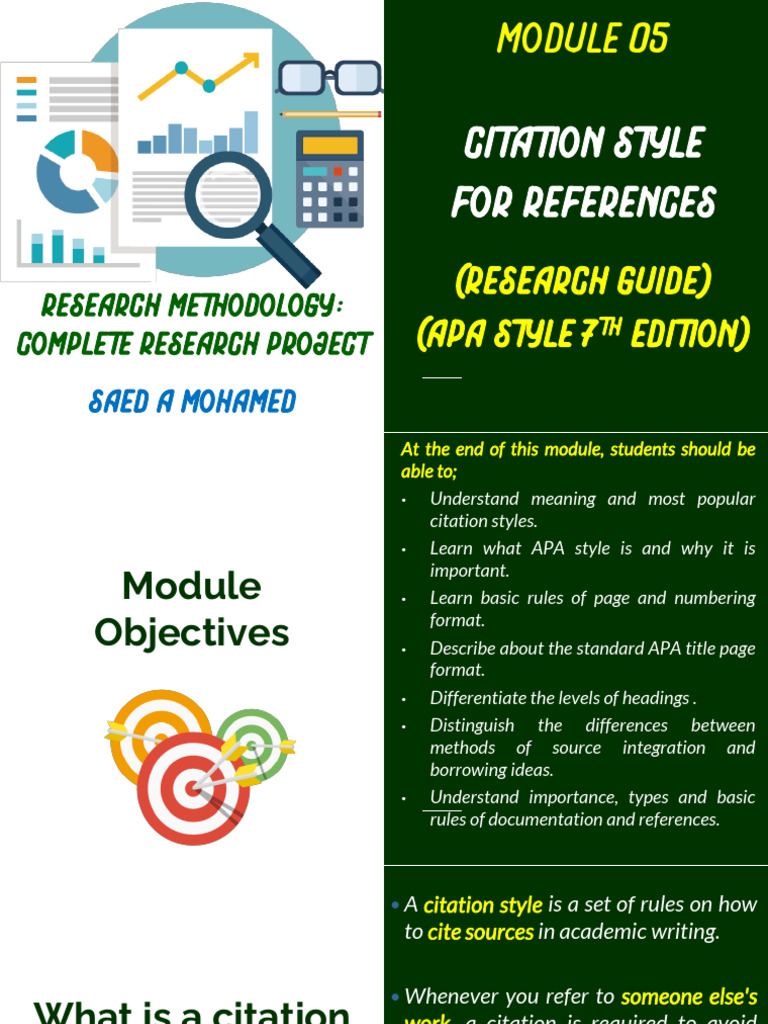 Module 05 Citation Styles For References-1 | PDF | Apa Style | Citation