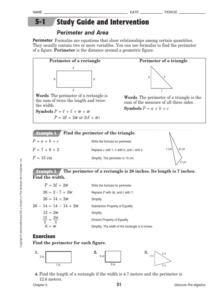 Perimeter and Area | PDF | Area | Length