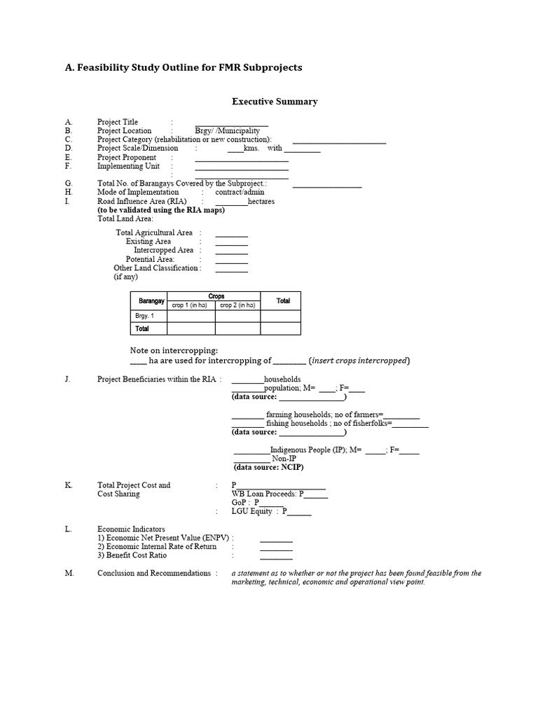 PRDP Su - FMR Fs Outline | PDF | Road | Economics