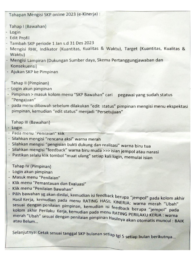 Tahap Pengerjaan E Kinerja Pdf