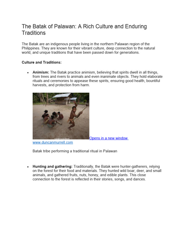 The Batak of Palawan | PDF