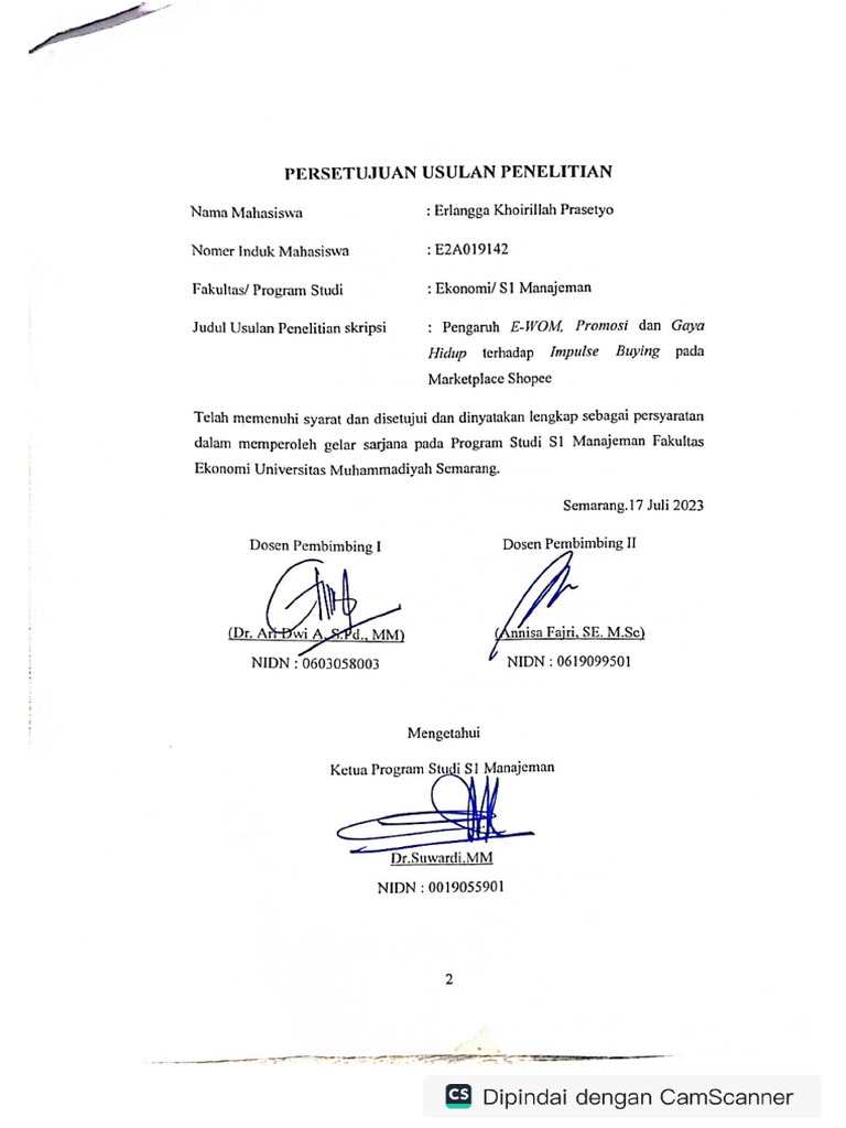 Lembar Pengesahan Sempro | PDF