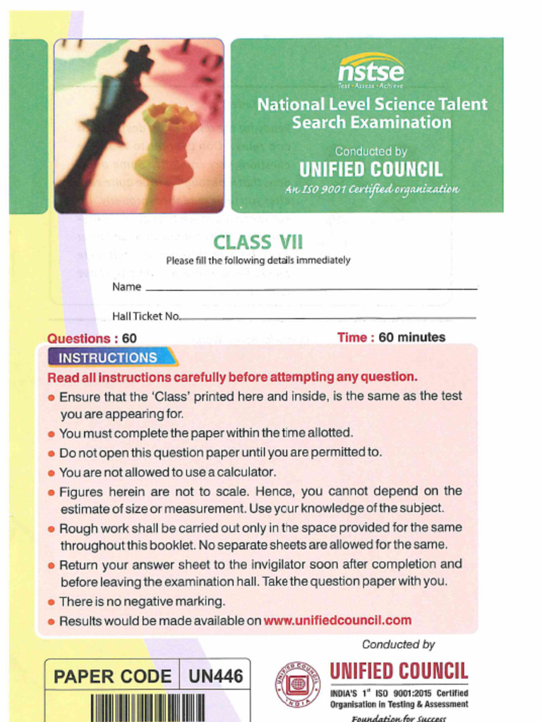 NSTSE - Class 7 - 2019-20 | PDF